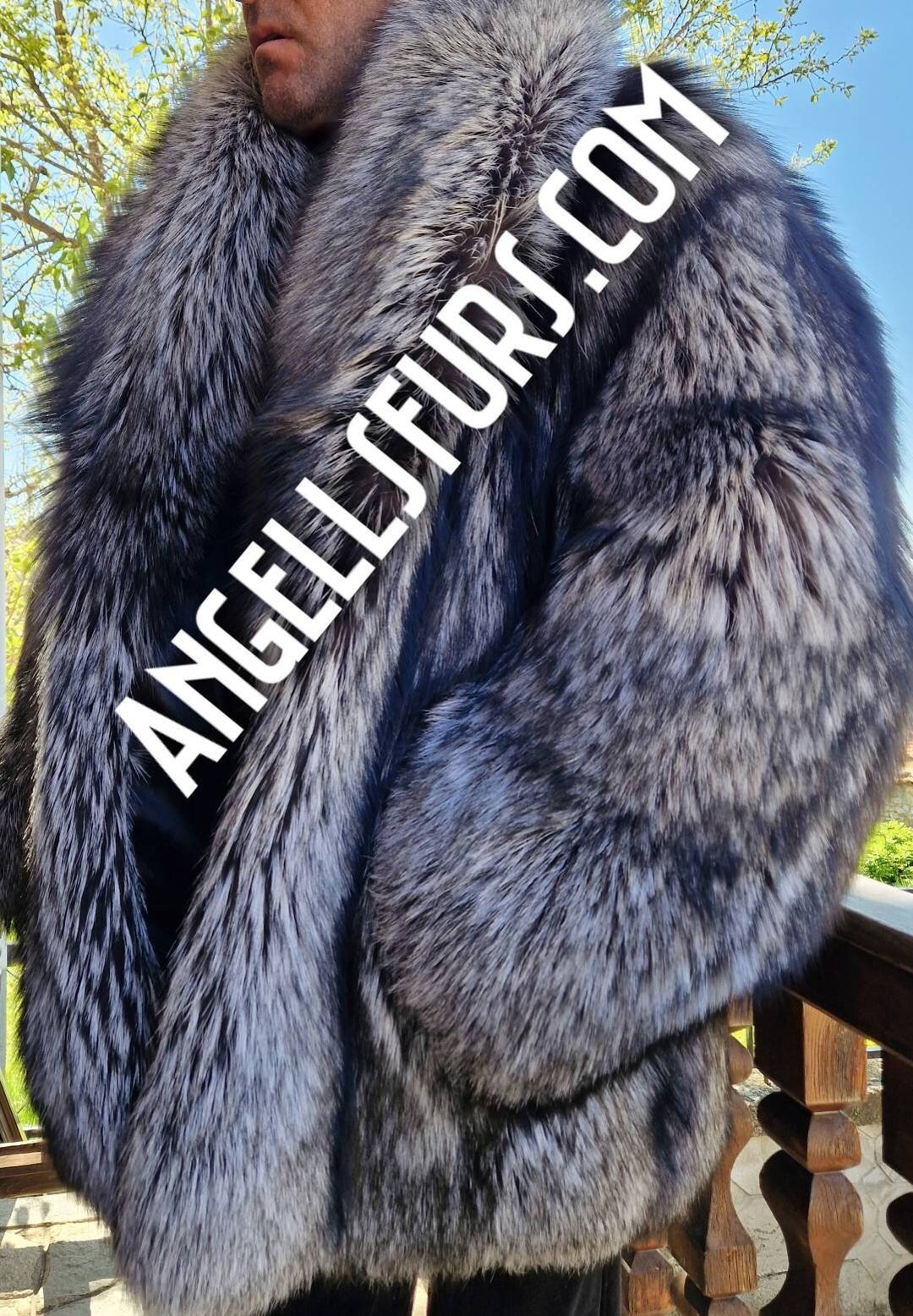MEN'S SILVER FOX Fullpelts Coat With Shawl Collar!brand New Real ...
