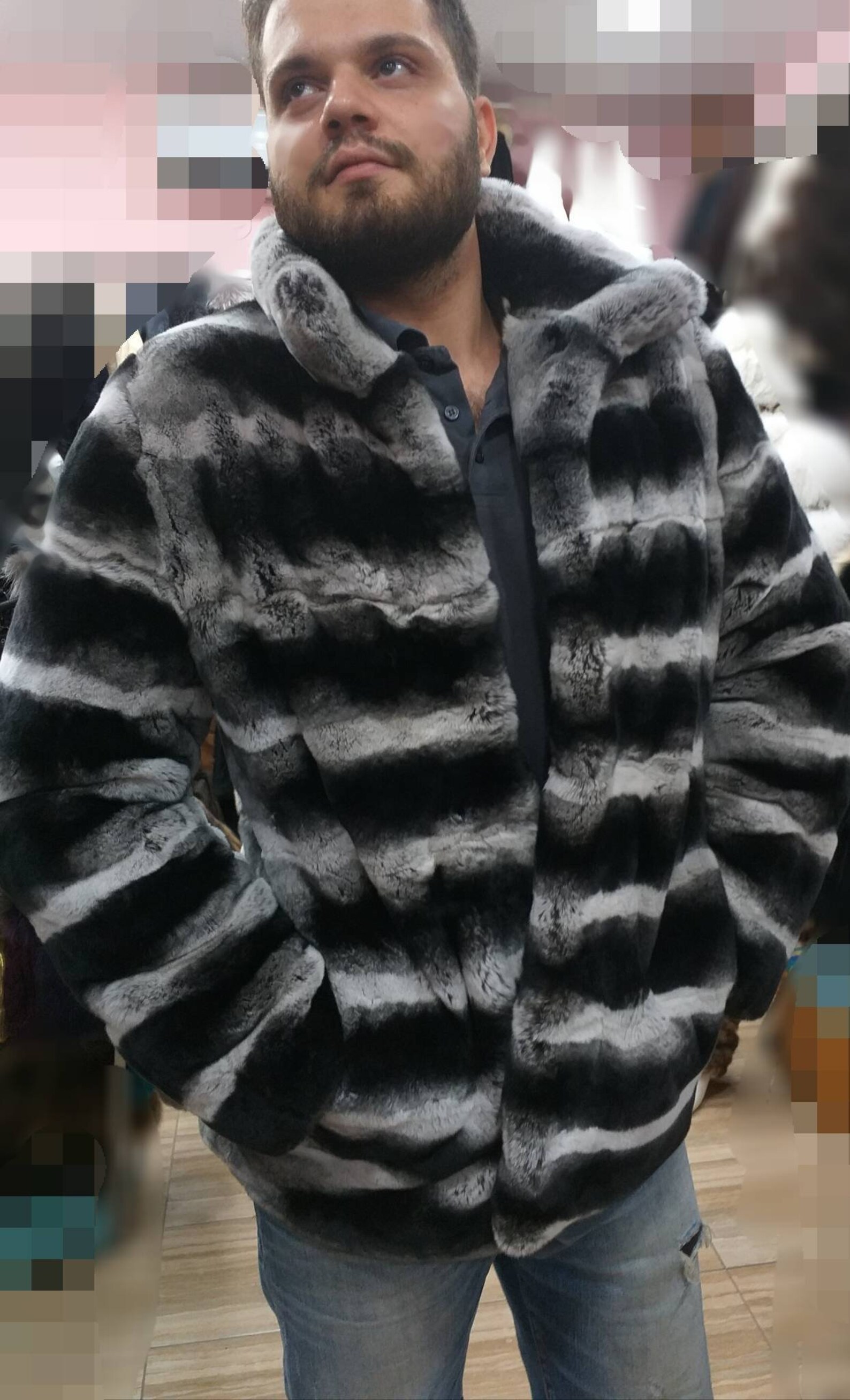 MEN'S REX FUR Coatbrand New Real Natural Genuine Fur - Etsy