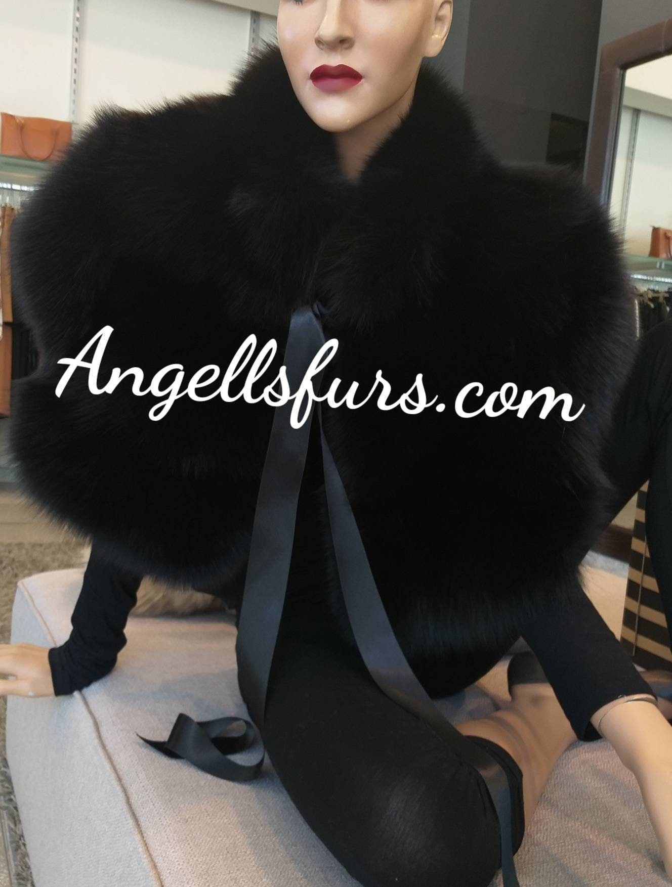 New!Natural Real ONE SIZE Full pelts FOX Fur Bolero!