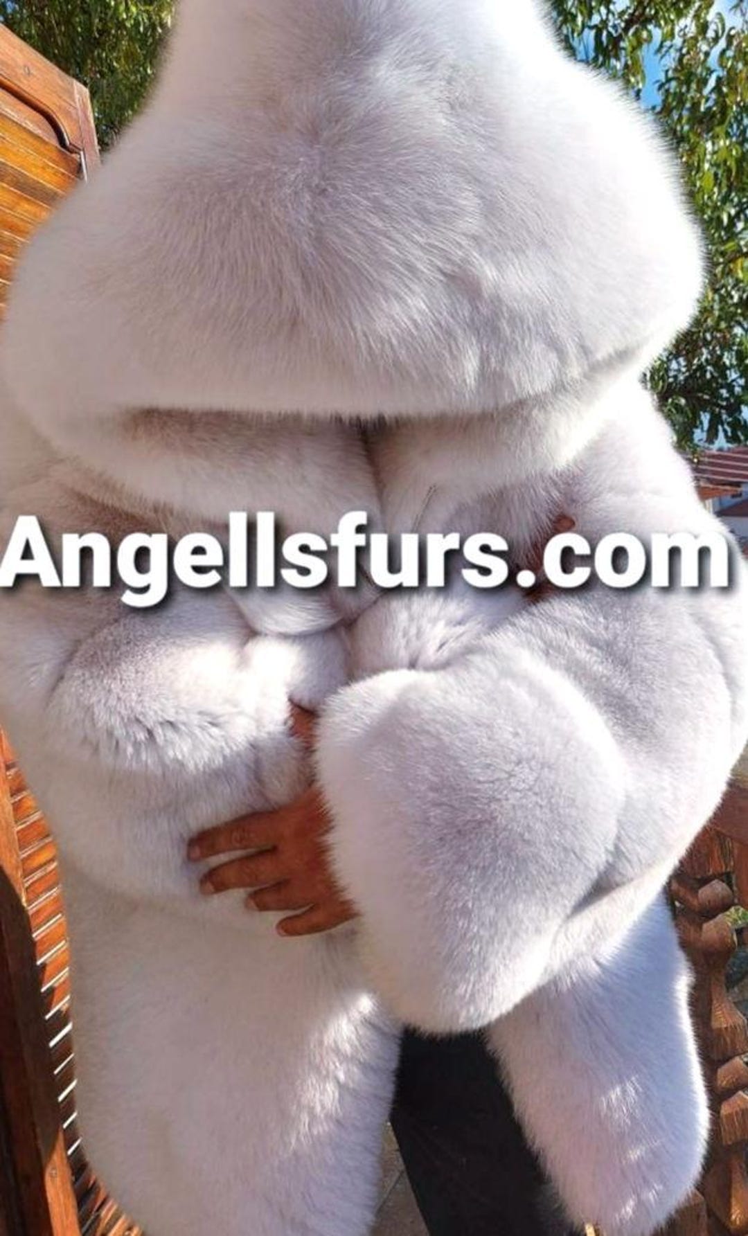 MEN'S WHITE HOODED Fox Coat!fullpelts!brand New Real Natural Genuine ...