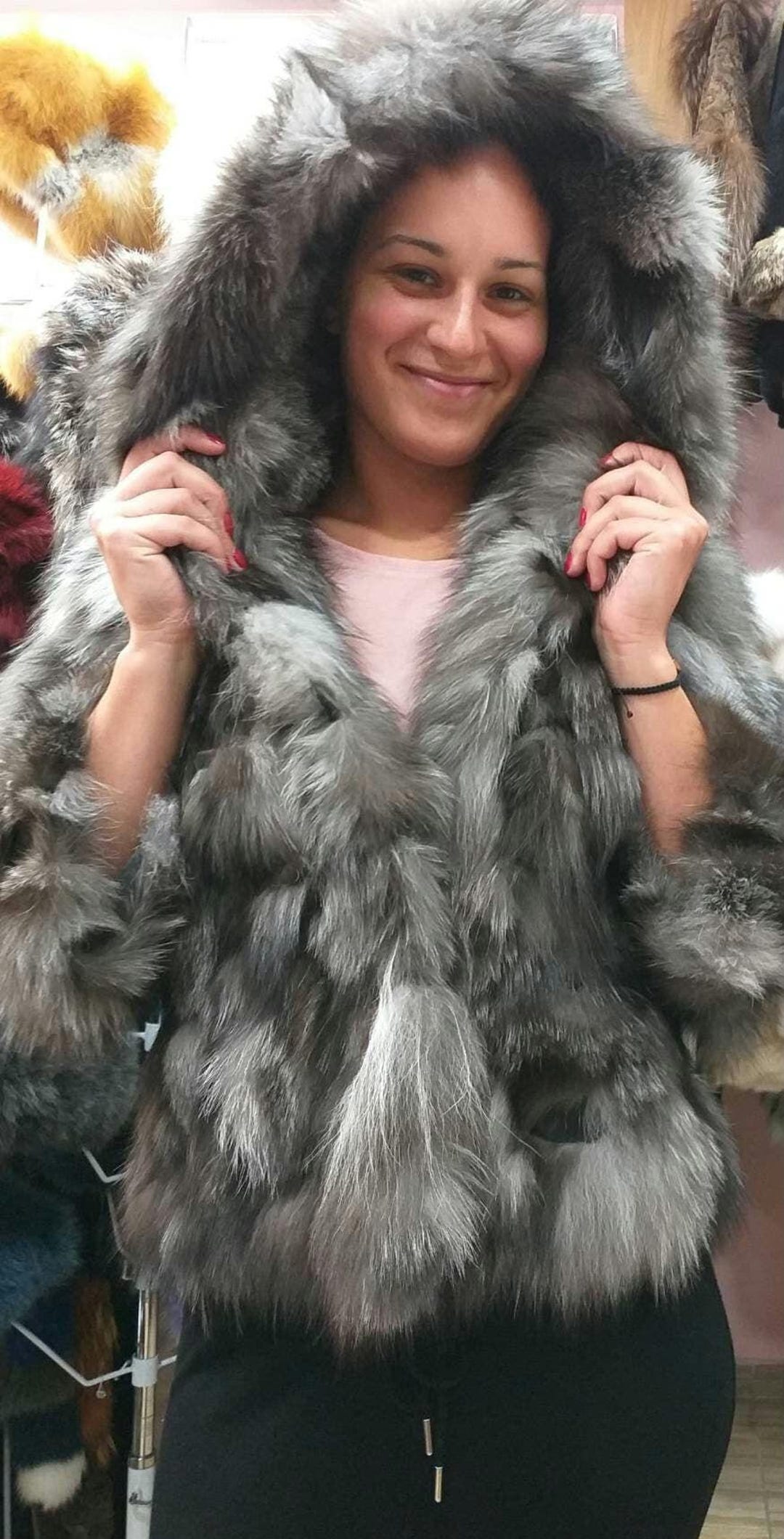 SILVER FOX FUR Short Jacket!brand New Real Natural Genuine Fur! - Etsy