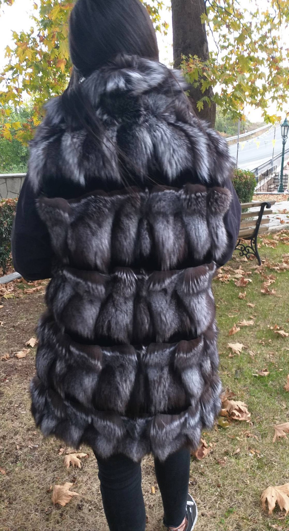 New Real Natural Long Silver Fox Fur Vest - Etsy