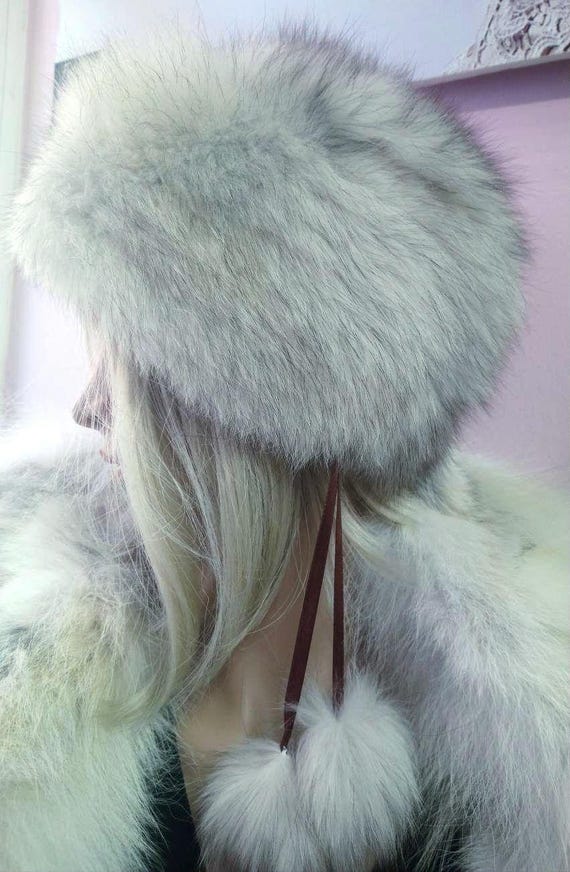 BLUE FOX FULL Fur Hat Etsy UK