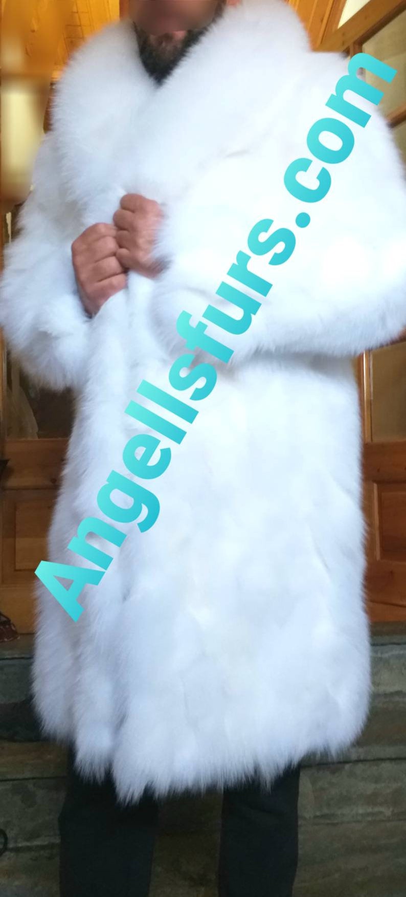MEN'S WHITE FOX Fur Coatbrand New Real Natural Genuine | Etsy