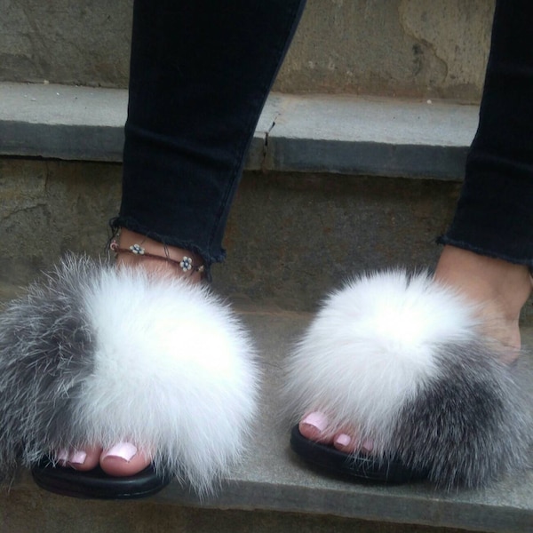 Fur Slides - Etsy
