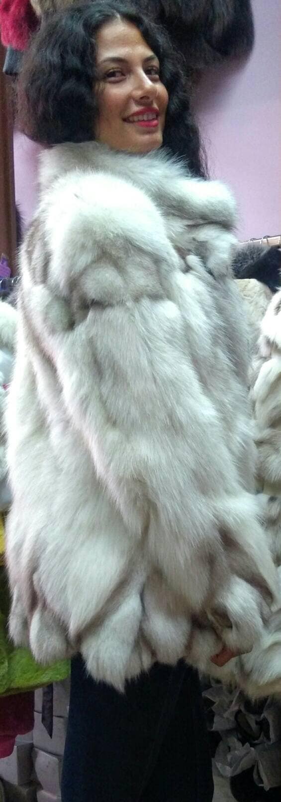 BLUE FOX FUR Coat!Brand New Real Natural Genuine Fur!