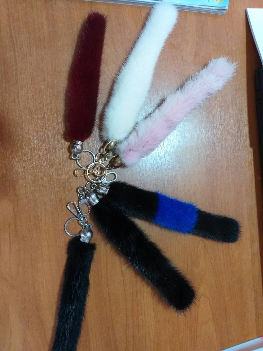 New! MINK keychain-in shape like tail- and Many Beautiful colors!unisex!