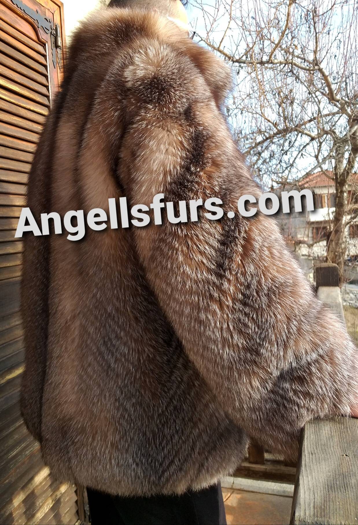 MEN'S CRYSTAL FOX Fur Coat!Order Any Color!Brand New Real Natural ...