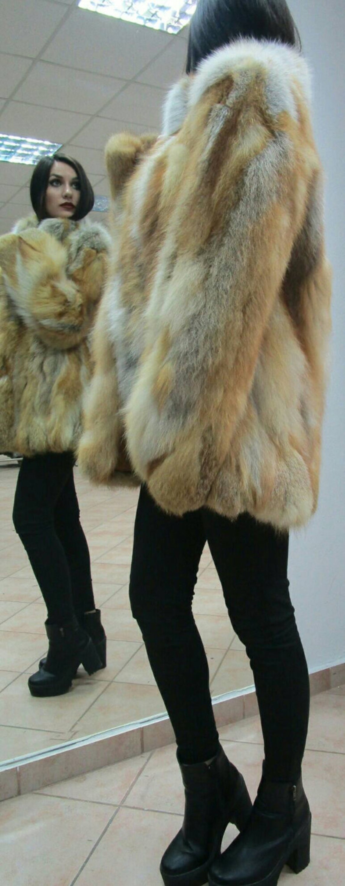 RED FOX Coatbrand New Real Natural Genuine Fur - Etsy