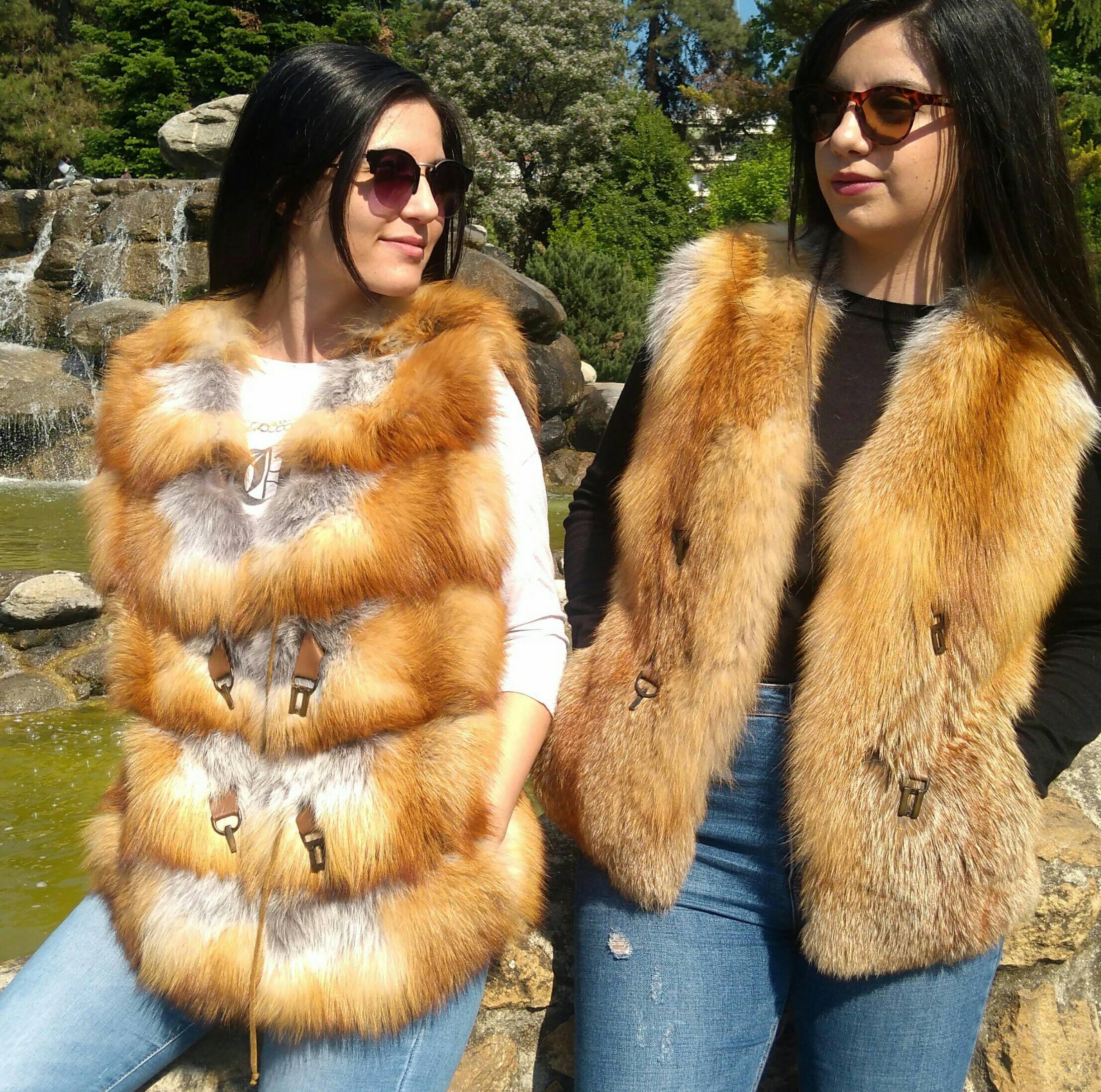 RED FOX VESTS!Brand New Real Natural Genuine Fur!