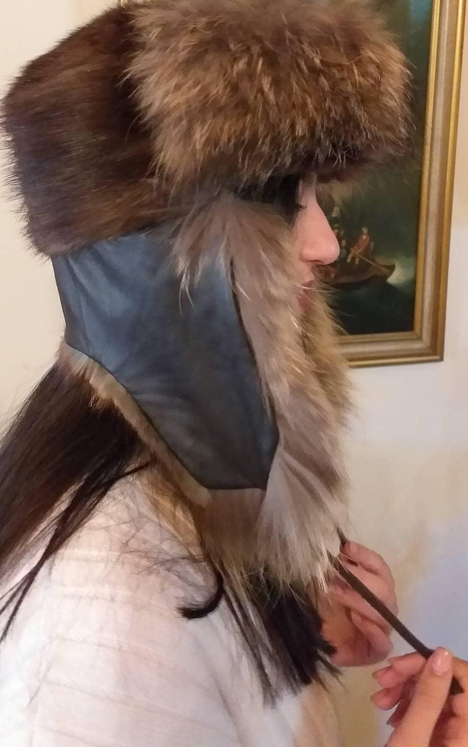 New!Natural,Real trapper style Fur HAT!