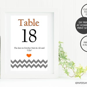 Chevron Wedding Reception Table Numbers | Wedding Decor | Table Decor ...