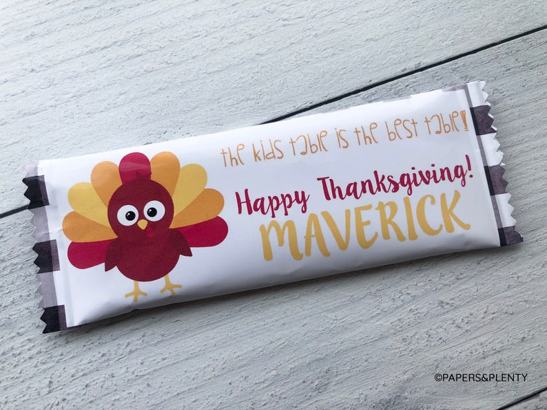 Candy Bar Party Favors, Thanksgiving Chocolate Bars, Thanksgiving Place ...