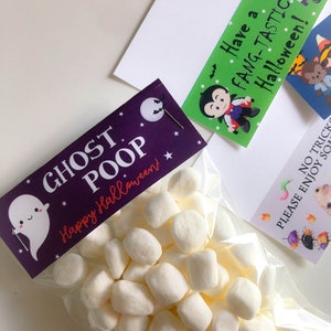 Printed Halloween Goodie Bags and Tags, Clear Treat Bag, Halloween ...