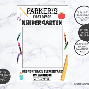 DIGITAL FILE- First Day of School Photo Prop Frame | School Photo Prop ...