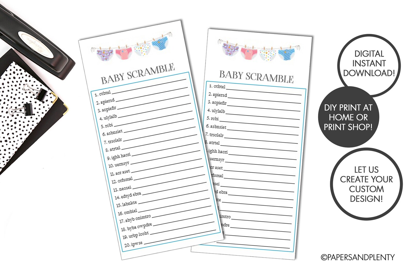 DIGITAL FILE - Baby Scramble Baby Shower Game + Answer Key | Word ...
