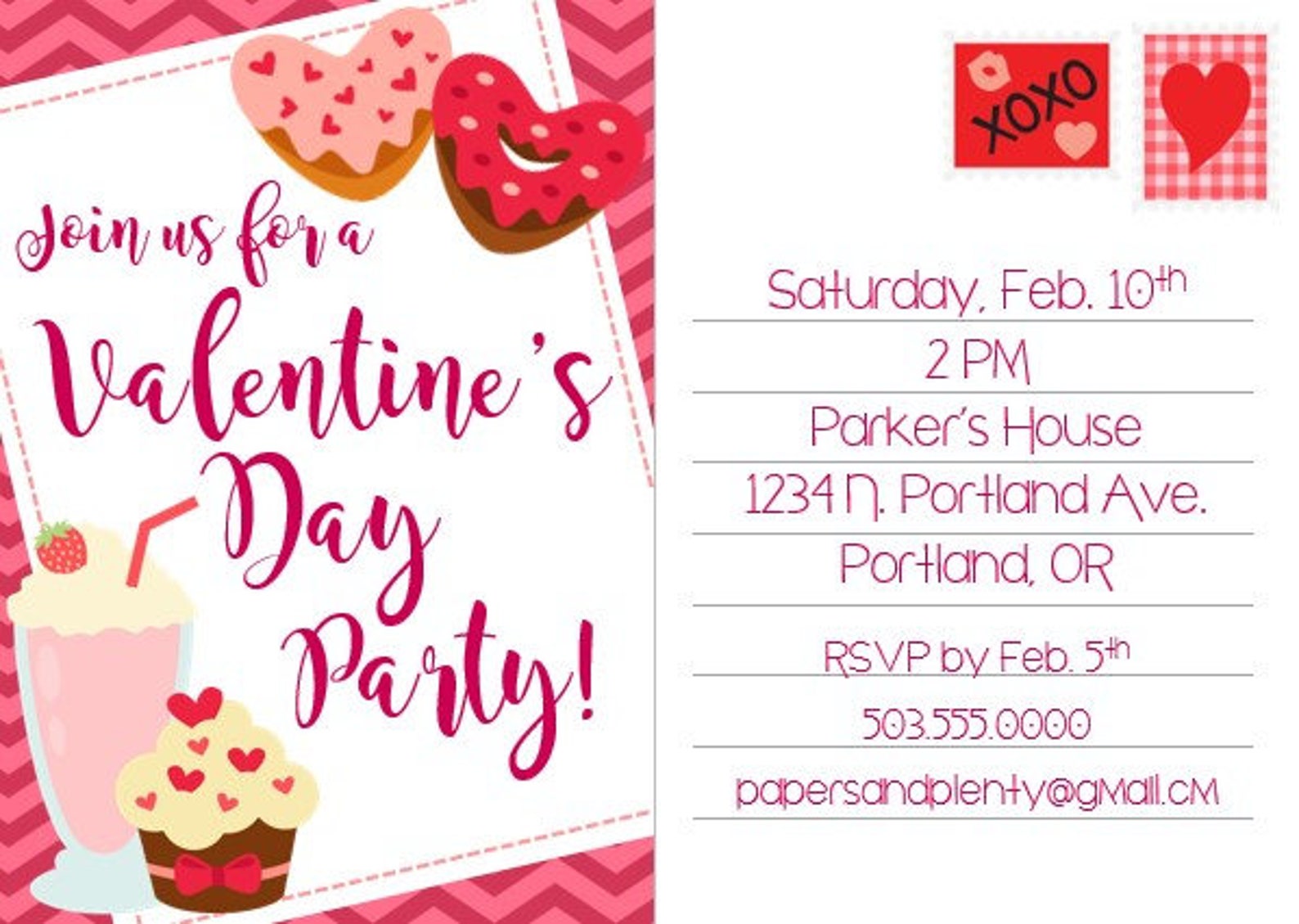 Digital or Printed Valentine's Day Party Invitation | Kid's Valentine's ...