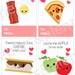 DIGITAL FILE Printable Food Valentine Cards for Kids Set of 8 DIY Punny ...