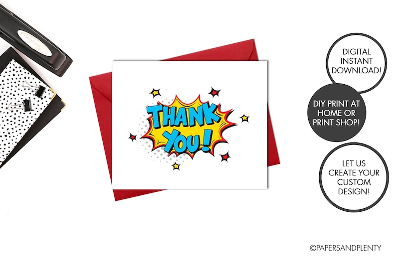 DIGITAL FILE Superhero Thank You Card Superhero Baby - Etsy