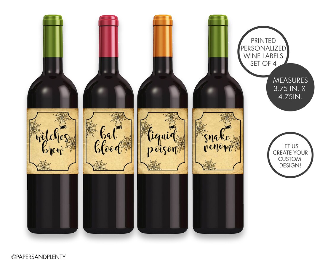 Halloween Party Wine/champagne Bottle Labels | Creepy Halloween Wine ...