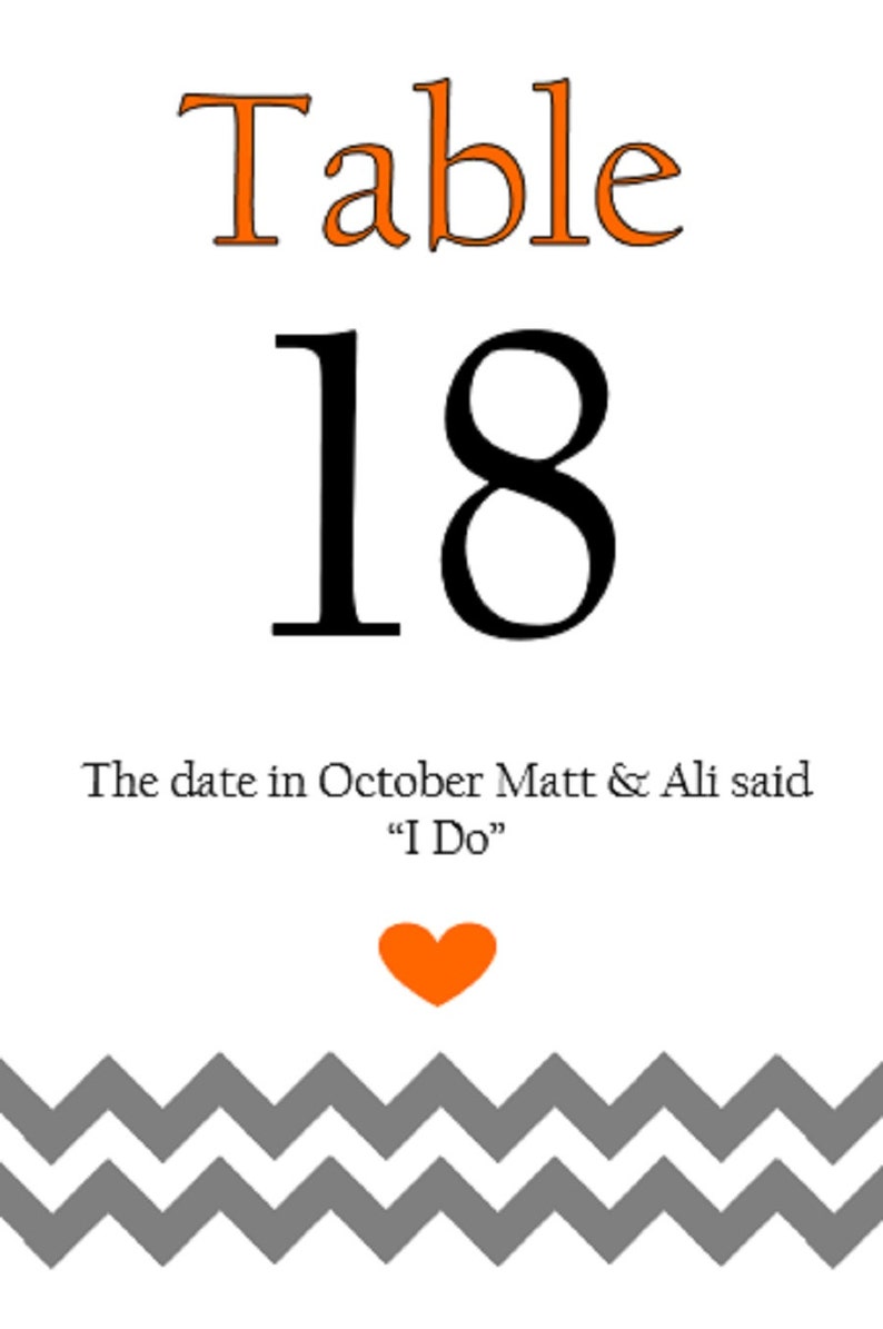 Chevron Wedding Reception Table Numbers Wedding Decor | Etsy