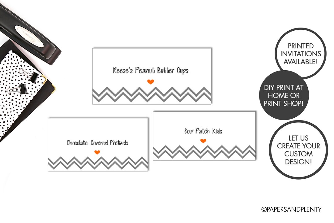 Chevron Candy/dessert Table Labels | Wedding Reception Signage ...