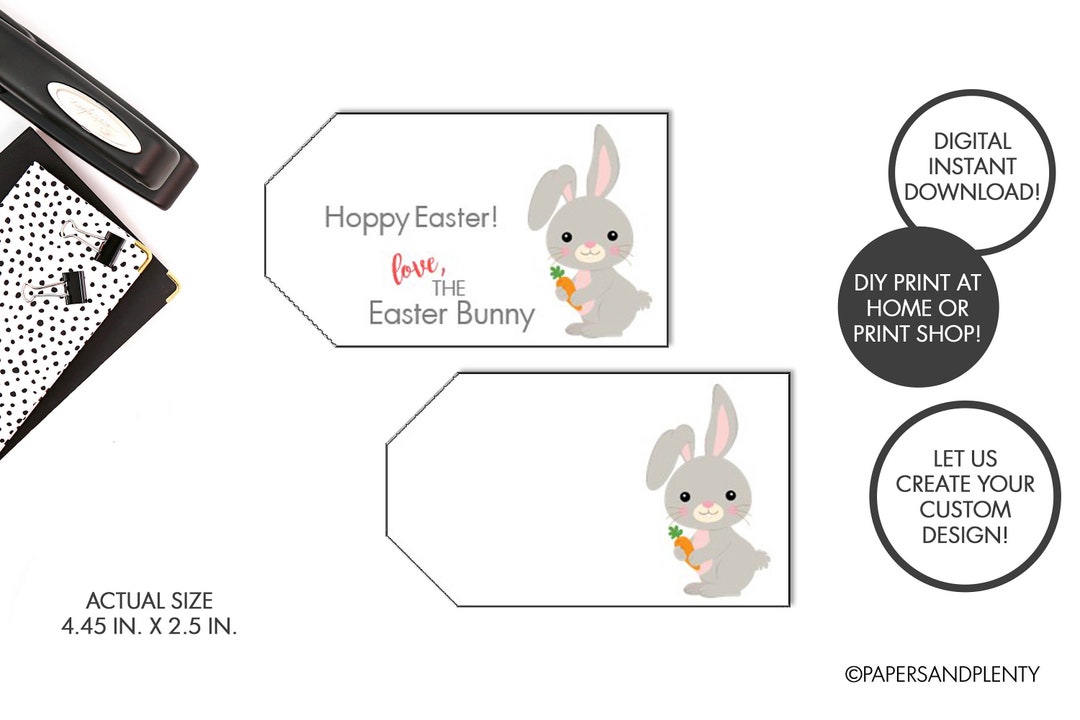 DIGITAL FILE - "from the Easter Bunny" Easter Basket Gift/name Tags ...