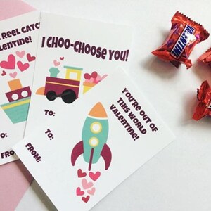 DIGITAL FILE - Printable Cars Valentine Cards for Kids (DIY) Set of 8 ...