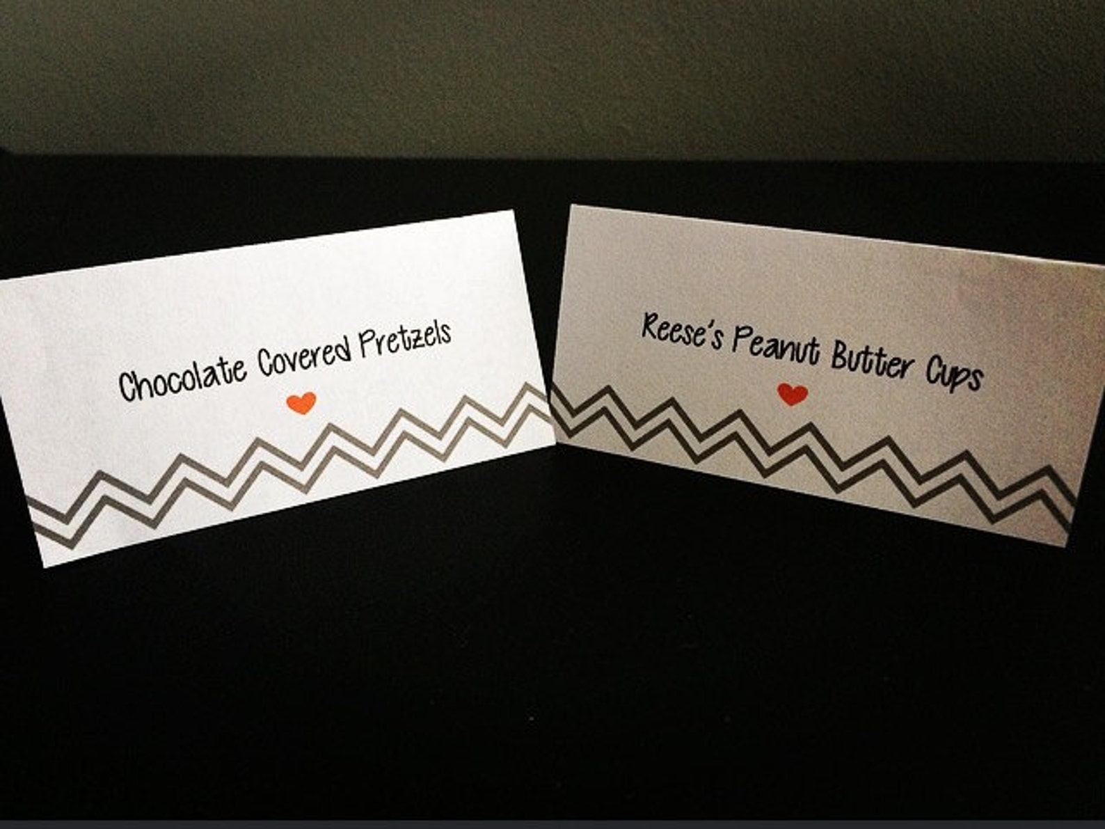 Chevron Candy/dessert Table Labels Wedding Reception Signage - Etsy