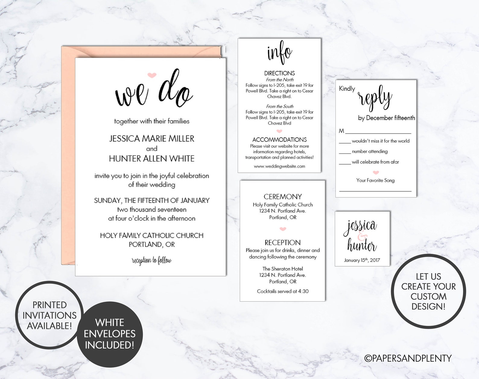 Wedding Invitation Insert Cards we Do Wedding | Etsy