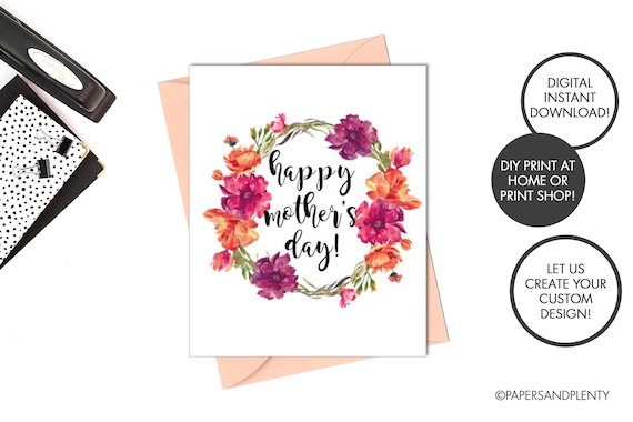 DIGITAL FILE Happy Mother's Day Card First | Etsy