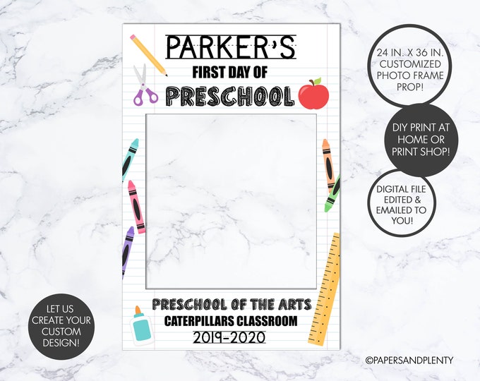 DIGITAL FILE First Day of School Photo Prop Frame School Photo Prop ...