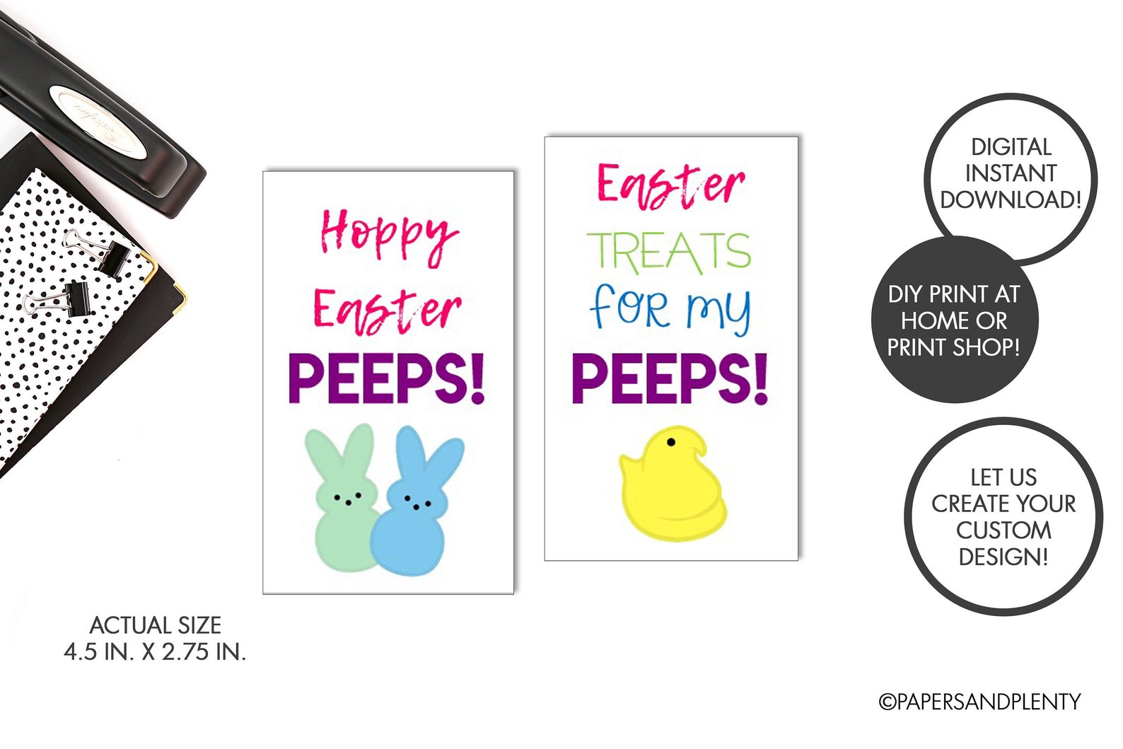 DIGITAL FILE Printable Easter Gift Tags Hoppy Easter Peeps - Etsy