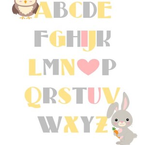 Woodland Animal Alphabet Nursery Print | Wall Art | Home Decor ...