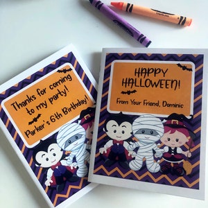 10 Halloween Kids Mini Coloring Books, Kids Activity Book, Kids ...
