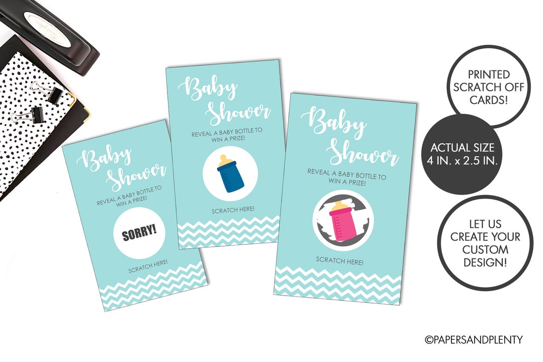PRINTED Scratch off Cards | Baby Shower Game, Baby Shower Activity ...