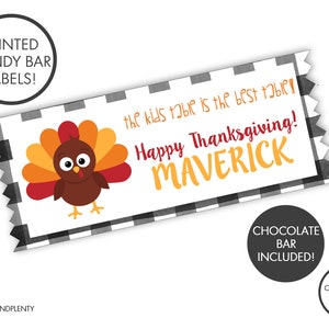Candy Bar Party Favors, Thanksgiving Chocolate Bars, Thanksgiving Place ...