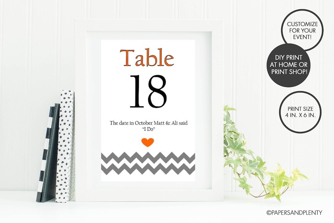 Chevron Wedding Reception Table Numbers | Wedding Decor | Table Decor ...