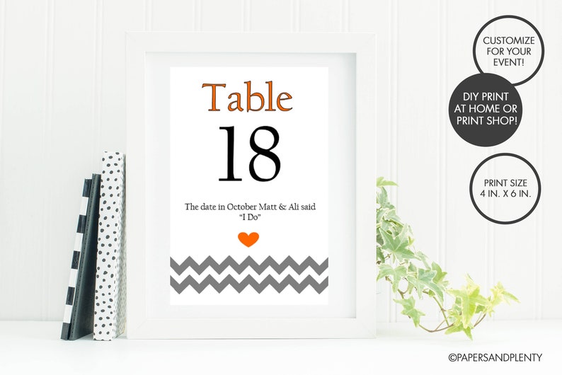 Chevron Wedding Reception Table Numbers Wedding Decor | Etsy