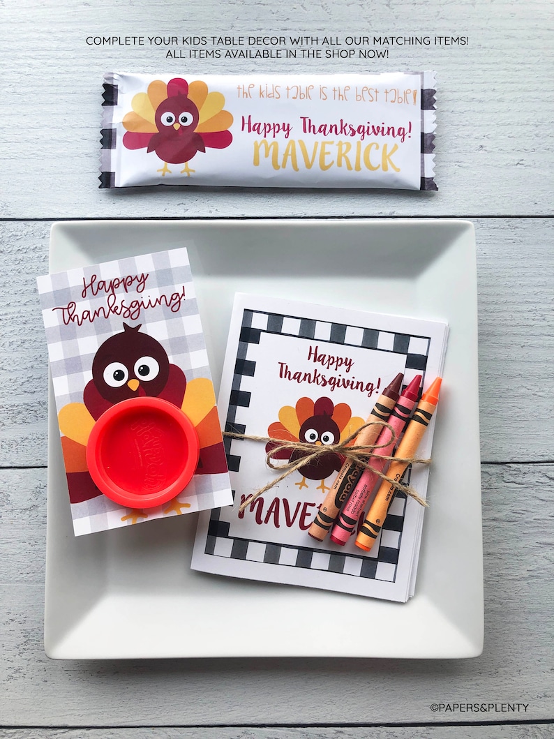 PRINTED Thanksgiving Doh Favor Card Kids Table Doh Card Kids - Etsy