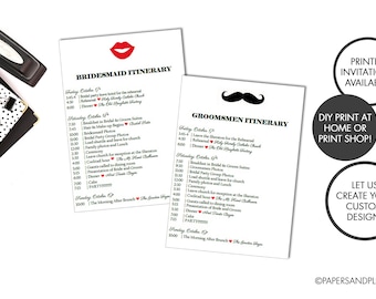 Wedding Week Timeline / Schedule of Events / Itinerary / Wedding Party ...