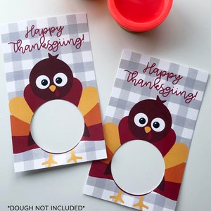 PRINTED Thanksgiving Doh Favor Card, Kids Table Doh Card, Kids Dough ...