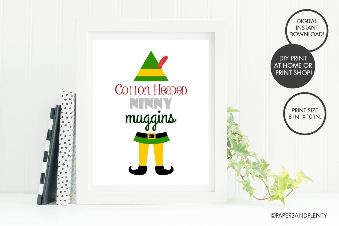 DIGITAL FILE cotton-headed Ninny Muggins Elf Christmas Print Wall Art ...