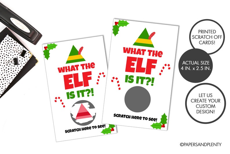 PRINTED Elf Gender Reveal Scratch off Cards | What the Elf is It ...