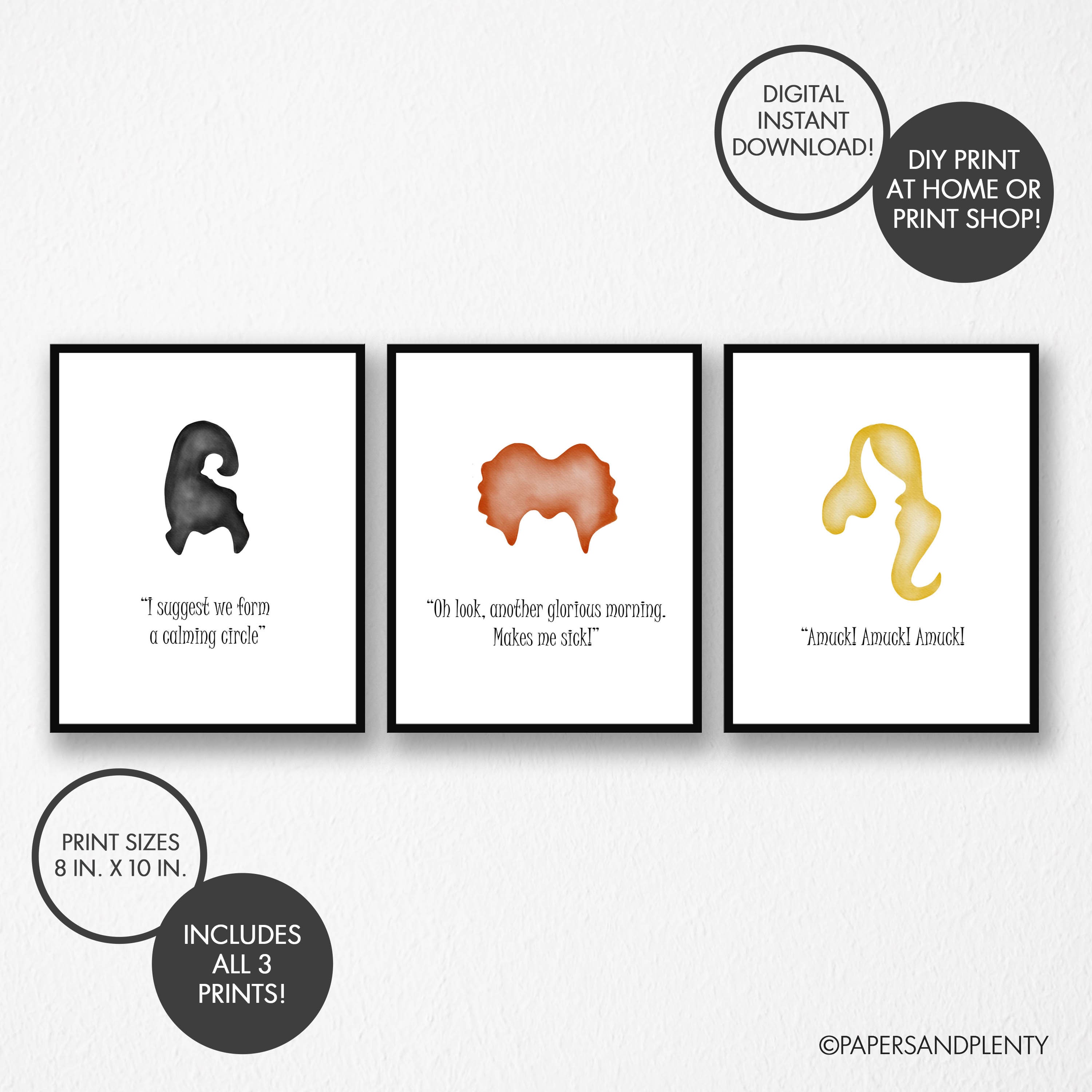 DIGITAL FILE Hocus Pocus Halloween Print Set of 3 - Etsy