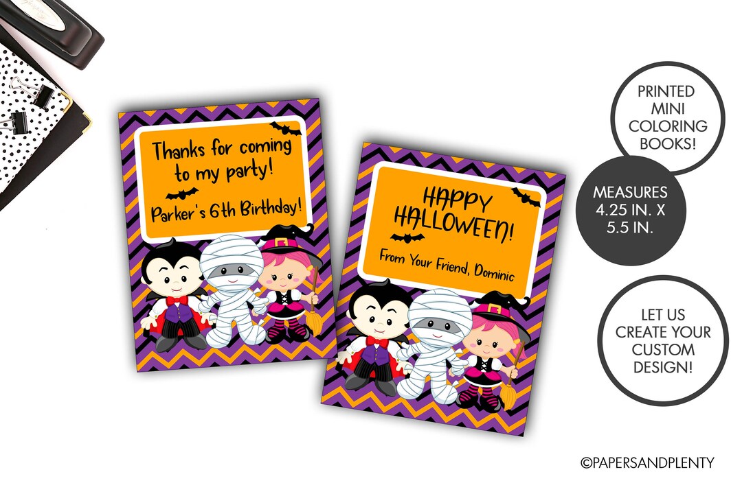 10 Halloween Kids Mini Coloring Books, Kids Activity Book, Kids ...