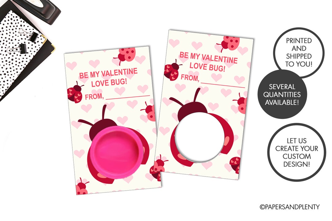 PRINTED Valentine Love Bug Doh Card, Kids Party Favor, Kids Dough Party ...