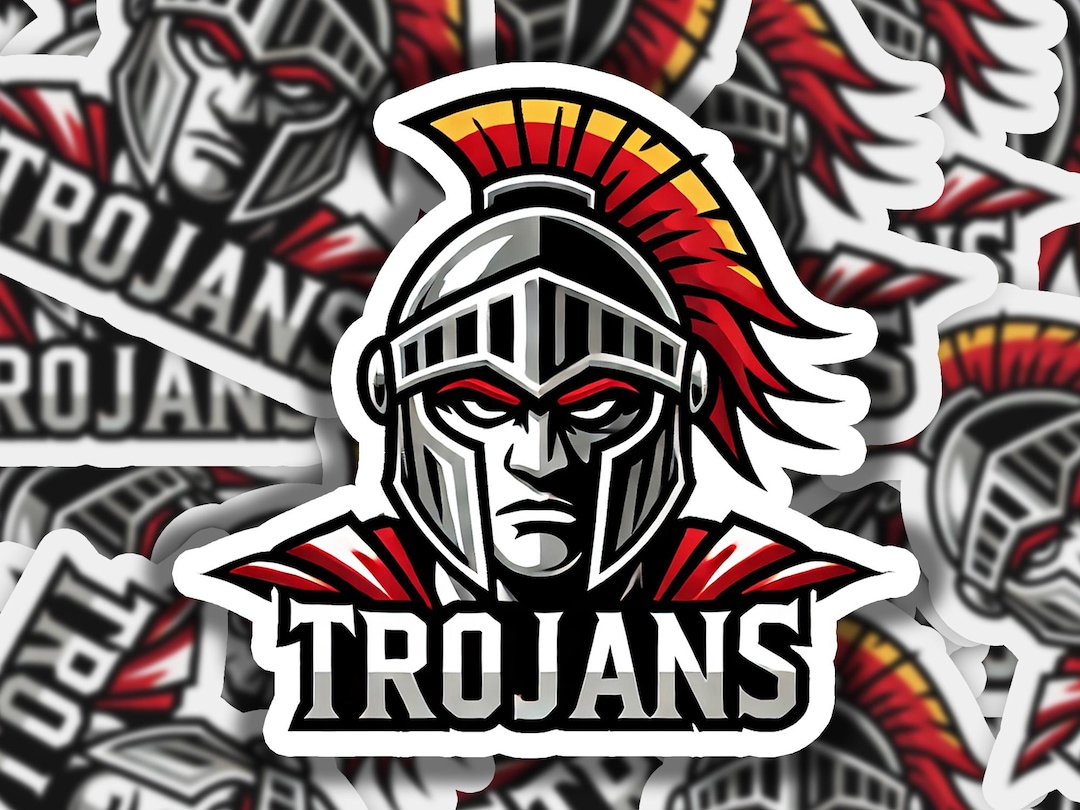 Trojan Words 4 Vinyl Sticker | Dishwasher Safe & Durable | Custom Sizes ...