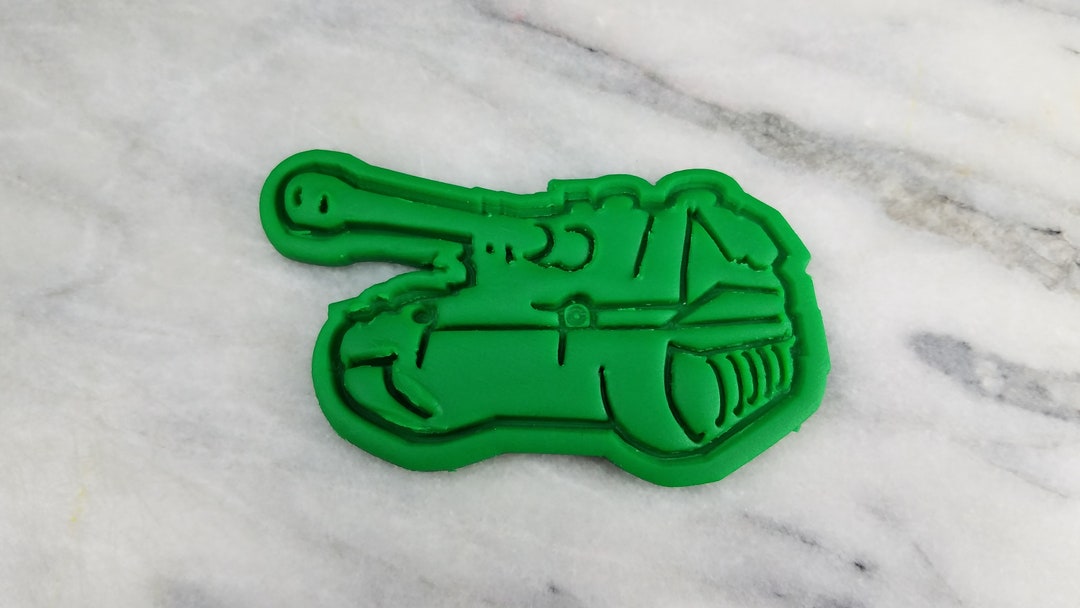 Army Tank Cookie Cutter 2-piece, Stamp & Outline #1 - SHARP EDGES ...