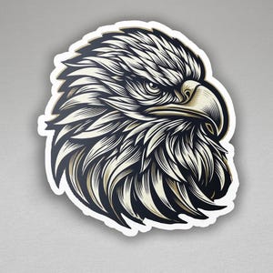 Eagle Line Art Black White America 2 Vinyl Sticker Waterproof & Durable ...